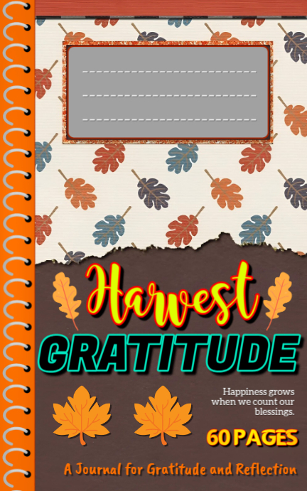 Brown Joyful Thanksgiving Journal Cover Kindle/book Covers Template ...