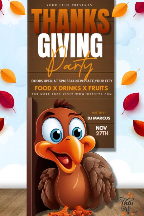 Plantilla de Brown Joyful Thanksgiving Poster | PosterMyWall