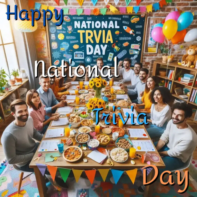 Brown Joyful Trivia Day Templates Instagram Post | PosterMyWall