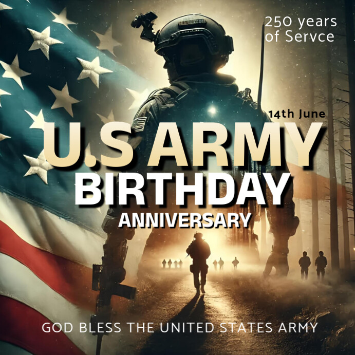 Brown Joyful U.s Army Birthday Instagram Post Template | PosterMyWall