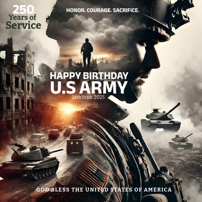 Copy of Brown Joyful U.s Army Birthday Instagram Post | PosterMyWall