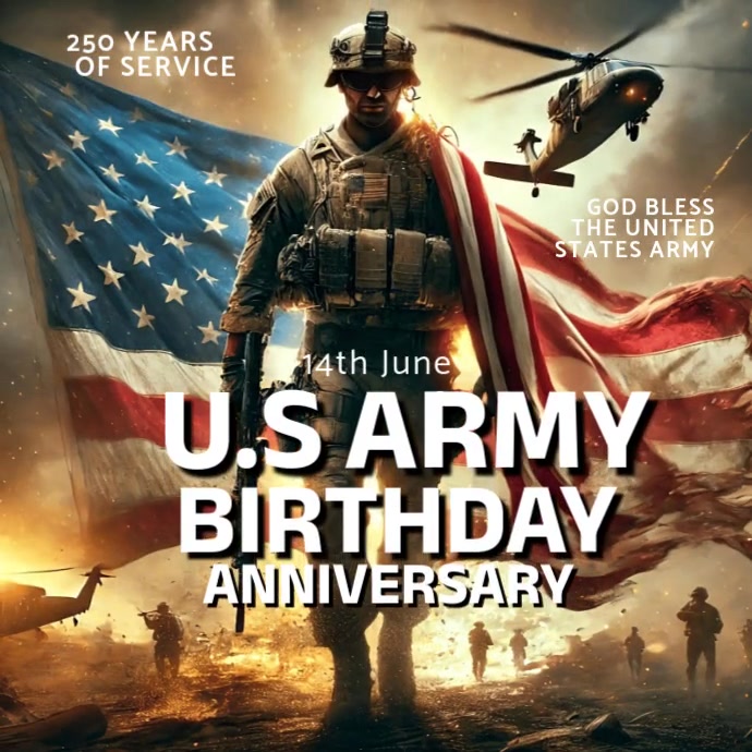 Copy of Brown Joyful U.s. Army Birthday Instagram Post | PosterMyWall