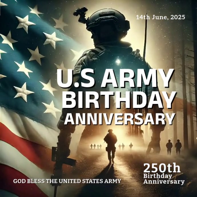 Copy of Brown Joyful U.s. Army Birthday Instagram Reel | PosterMyWall