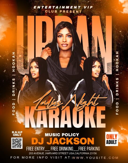 Brown Joyful Urban Night Club Party Poster/wallboard Template ...