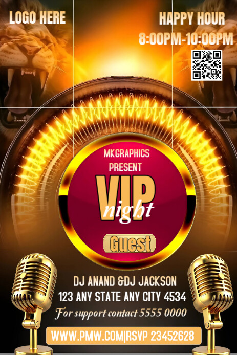 Copy of Brown Joyful Vip Night Party Pinterest Graphic | PosterMyWall