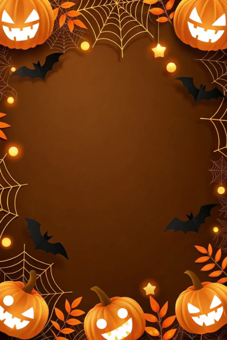 Copy of Brown Joyful Warm Halloween Border Frame Poster | PosterMyWall