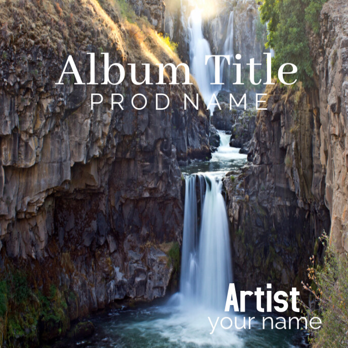 Brown Joyful Waterfall Album Cover Templat | PosterMyWall