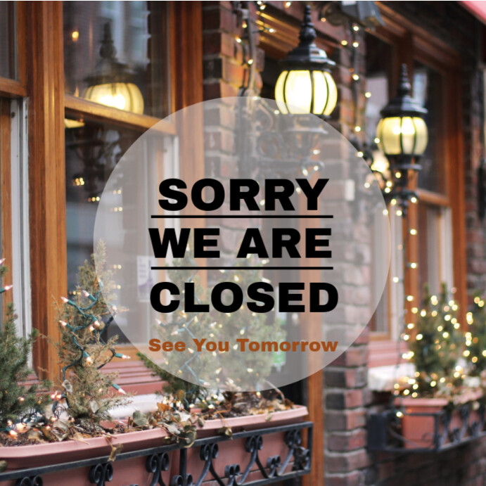 Brown Joyful We Are Closed Instagram Post Template | PosterMyWall
