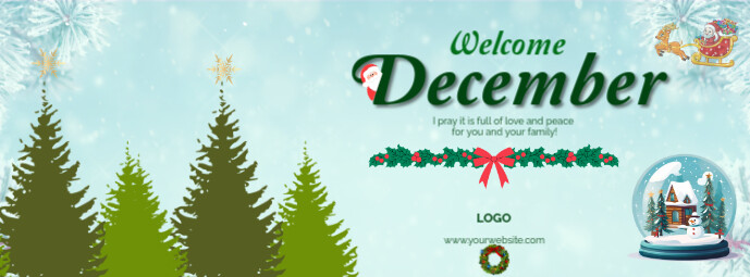 Plantilla de Brown Joyful Welcome December Facebook Cover Photo ...