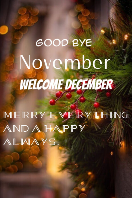 Plantilla de Brown Joyful Welcome December Poster | PosterMyWall