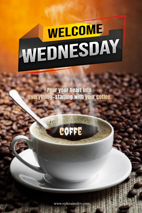 Brown Joyful Welcome Wednesday Poster เทมเพลต | PosterMyWall