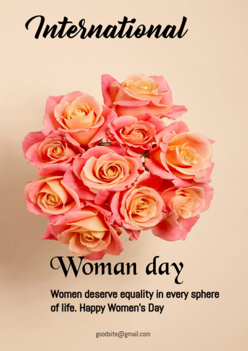 Copy of Brown Joyful Woman Day A4 | PosterMyWall
