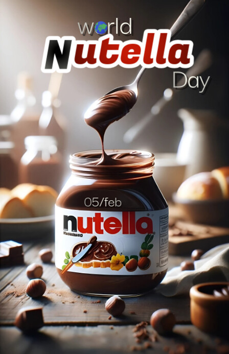 Copy of Brown Joyful World Nutella Day Tabloid | PosterMyWall
