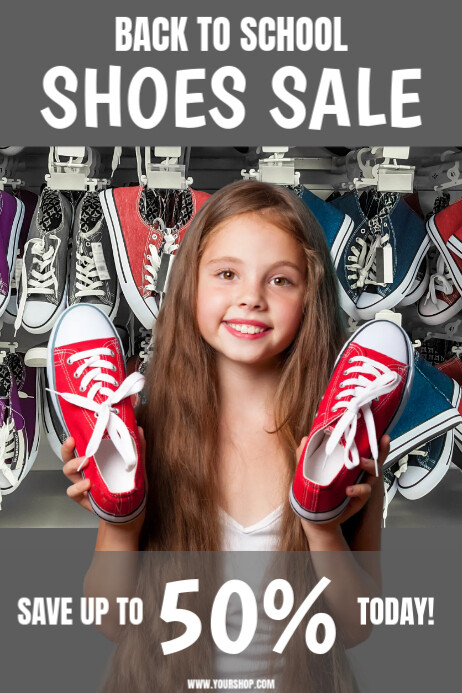 Brown Kids Shoes Sale Ad Poster Poster Template | PosterMyWall