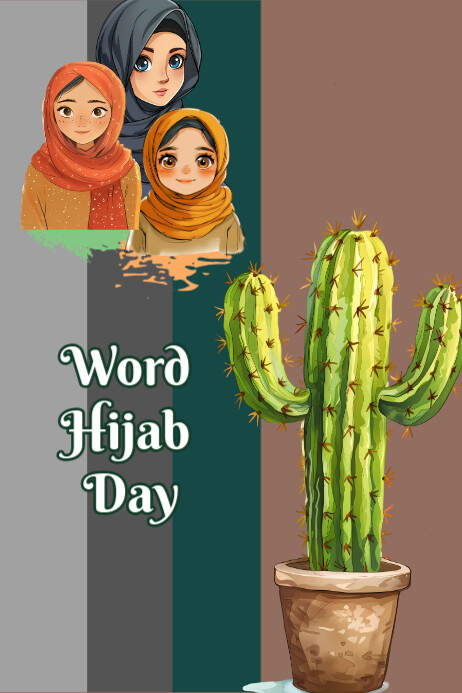 Brown Kolase Hijab Poster Template | PosterMyWall