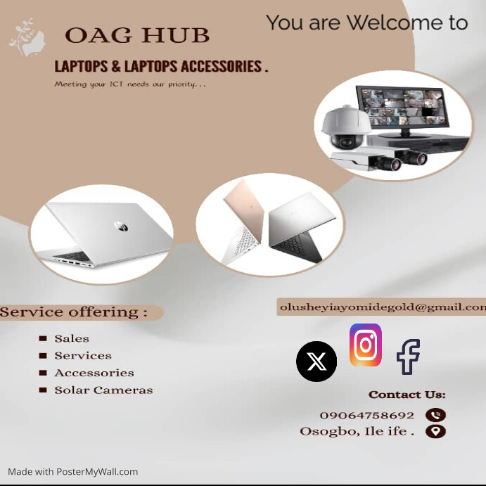 Copy of Brown Laptop and computer Accessories image | PosterMyWall