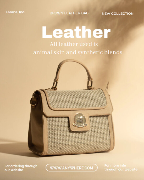 Brown Leather Bag Instagram Portrait Template | PosterMyWall