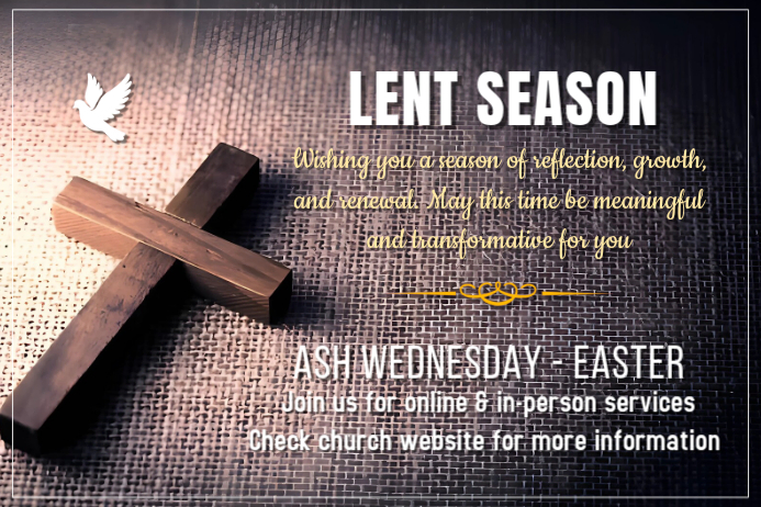 Brown Lent Season church Poster | Ash Wednesday to Easter announcement ...
