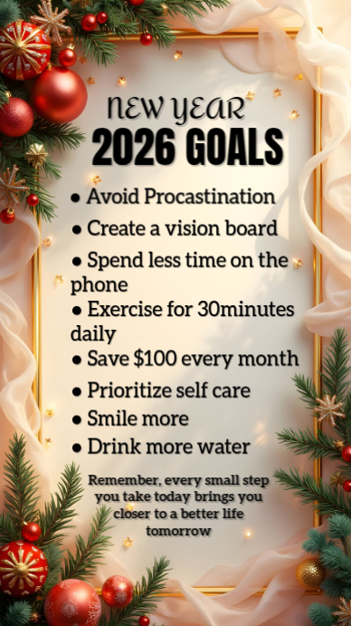 Plantilla de Brown List-based 2026 New Year Goals Instagram Story ...