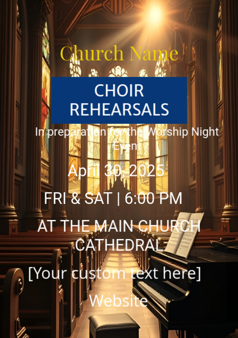 Copy of Brown List-based Choir Rehearsal A3 | PosterMyWall