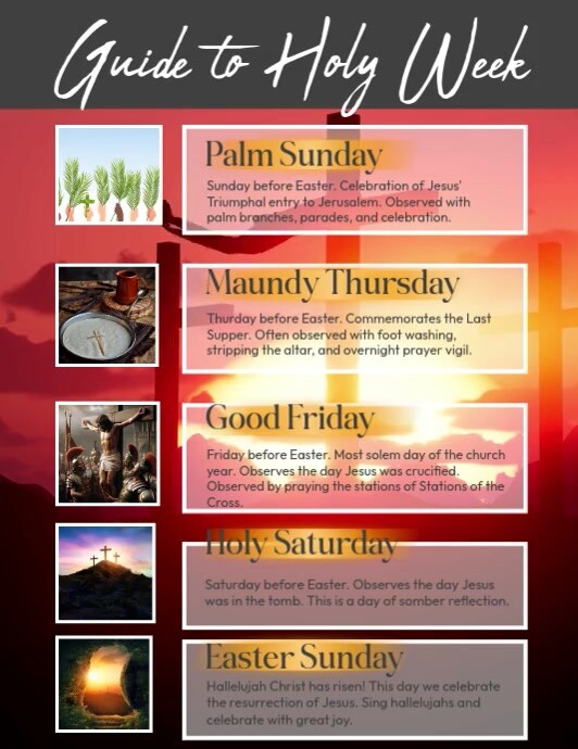 Brown List-based Guide To Holy Week Flyer (us Letter) Template ...