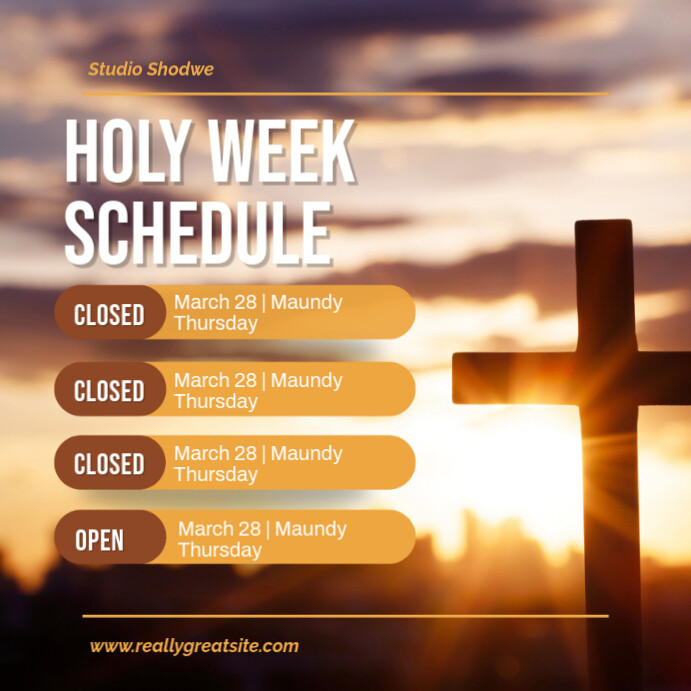 Brown List-based Holy Week Instagram Post Template | PosterMyWall