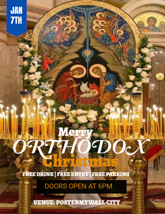 Copy of Brown List-based Merry Orthodox Christmas Flyer (us Letter ...