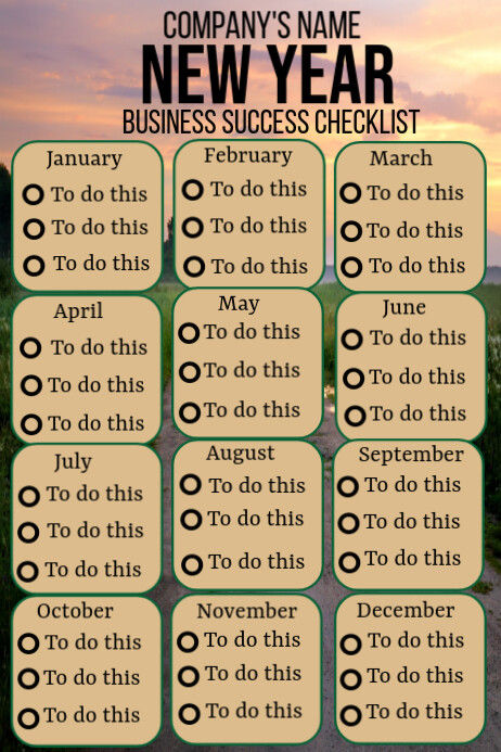 Brown List-based New Year Business Success Checklist Poster Template ...