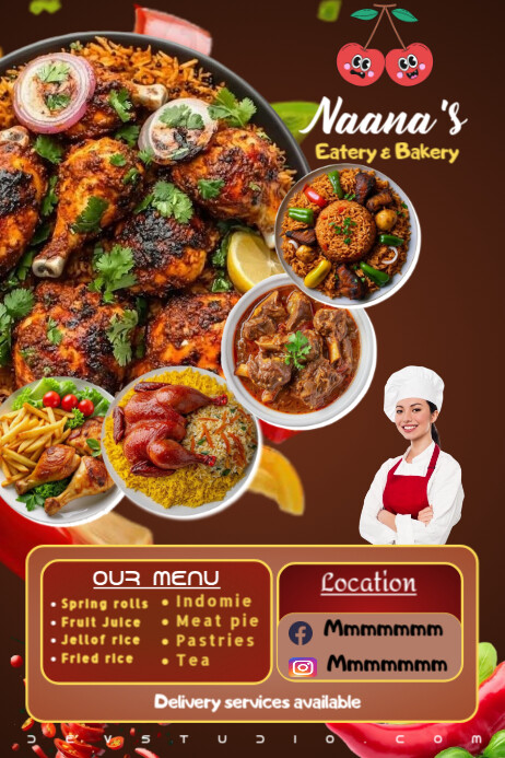 Brown List-based Restaurant Menu Poster Template | PosterMyWall