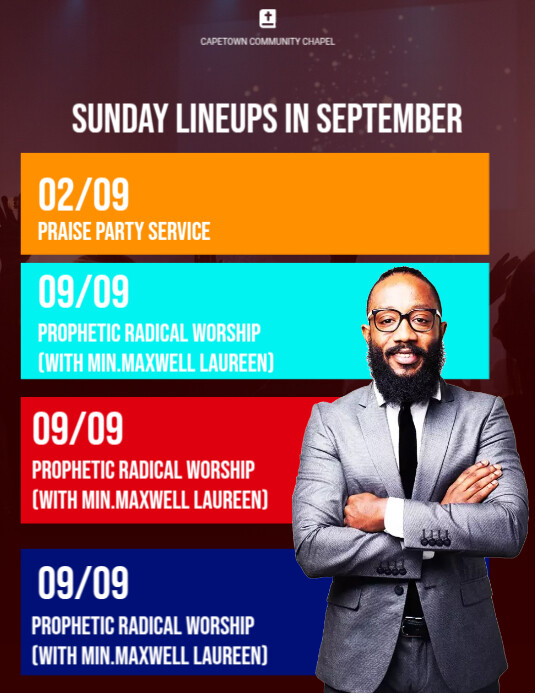 Copy of Brown List-based Sunday Lineup Programme Flyer (us Letter ...