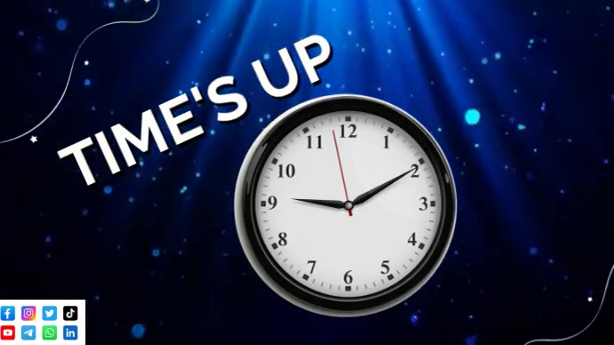 Brown List-based Time's Up Digital Display (16:9) Template | PosterMyWall