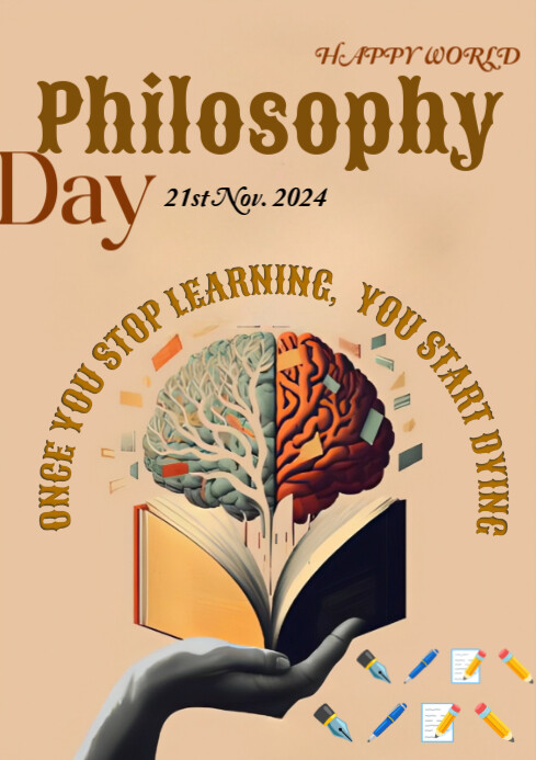 Plantilla de Brown List-based World Philosophy A4 | PosterMyWall