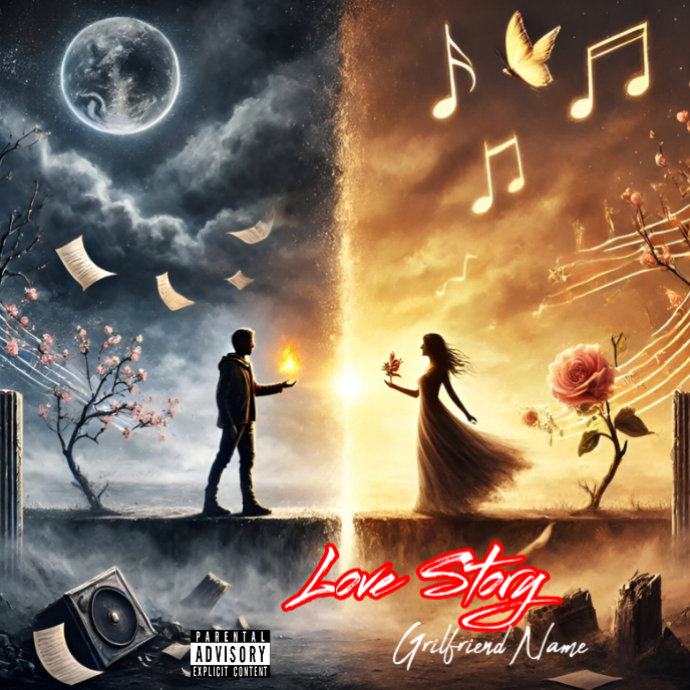 Brown Love Story Album Cover Album Cover Template | PosterMyWall