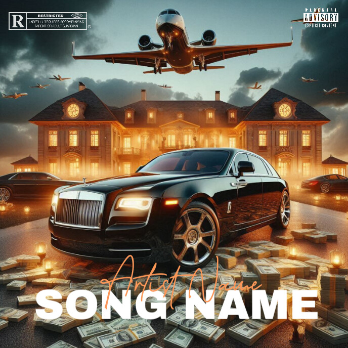 Brown Luxury Car House Mixtape Cover Album Cover Template | PosterMyWall