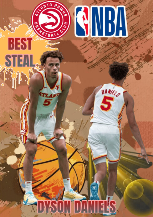 Copy of Brown Maksimalis Dyson Daniels Atlanta Hawks Nba A4 | PosterMyWall