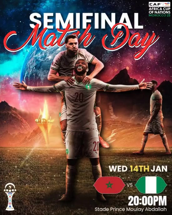 Brown Maksimalis Nigeria Vs Morocco Afcon Semifinal Instagram Portrait ...