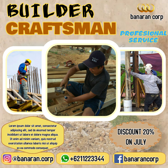 Brown Maksimalis Profesional Service Builder Template | PosterMyWall