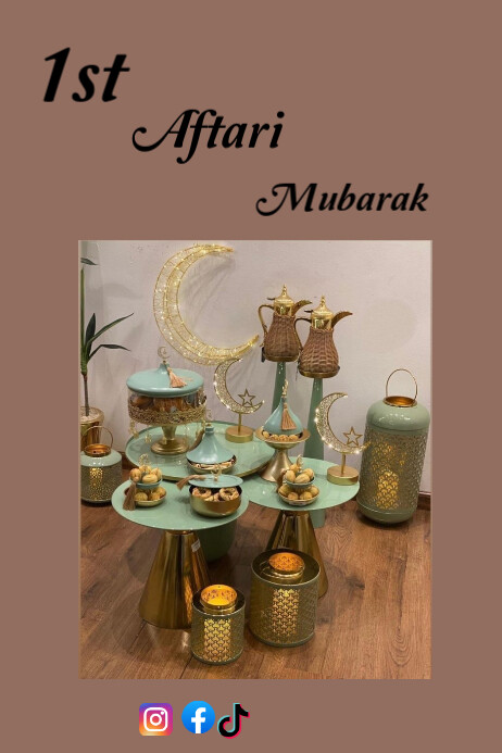 Copy of Brown Maximalist 1st Aftari Mubarak Poster | PosterMyWall