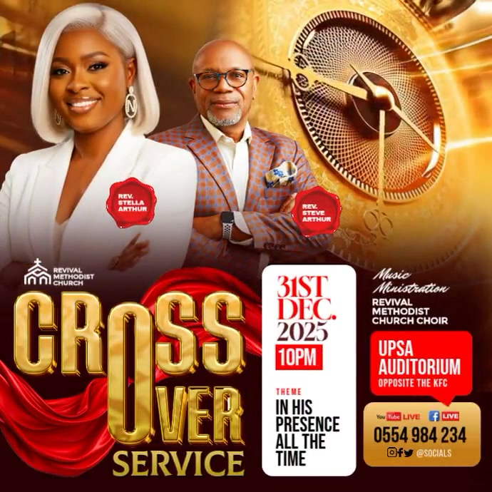 Brown Maximalist 3D 31st Night Crossover Church Service Flyer ...