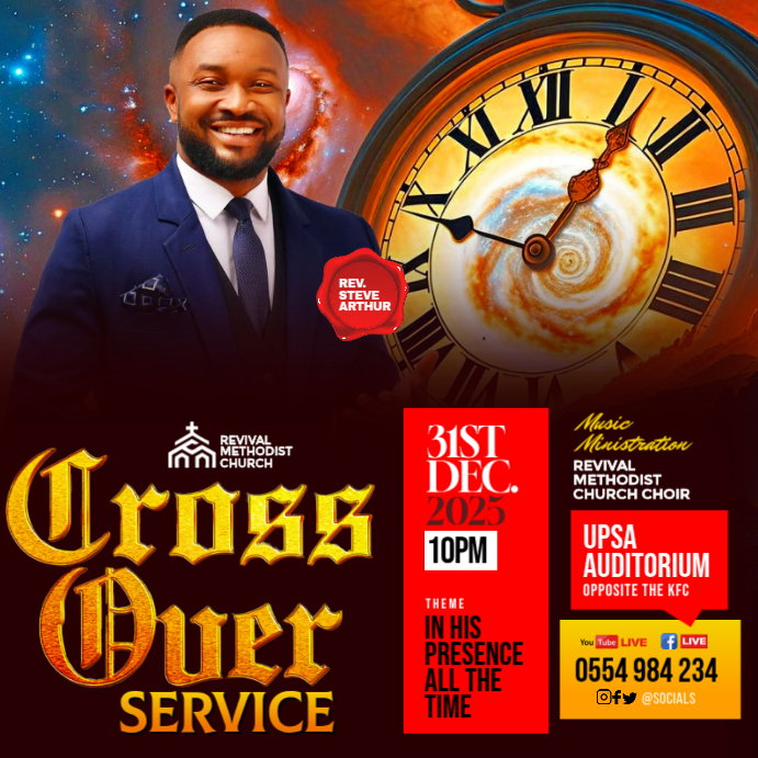 Brown Maximalist 3D 31st Night Crossover Church Service Flyer Template ...