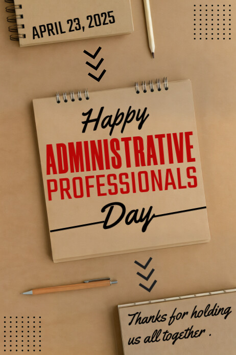 Copy of Brown Maximalist Admin Day Poster | PosterMyWall
