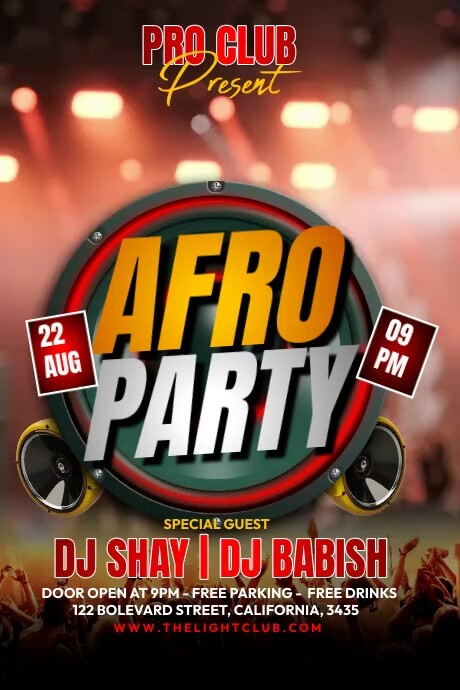 Brown Maximalist Afro Party Video Poster Template | PosterMyWall
