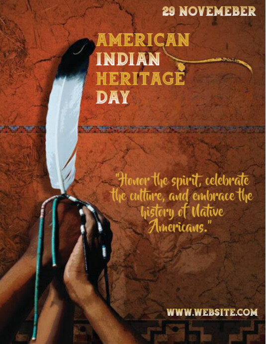 Copy of Brown Maximalist American Indian Heritage Day Flyer (us Letter ...
