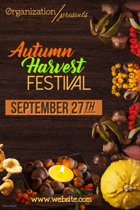 Copy of Brown Maximalist Autumn Harvest Poster | PosterMyWall