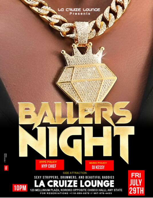 Copy of Brown Maximalist Baller's Night Flyer (us Letter) | PosterMyWall