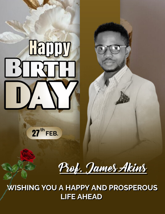 Brown Maximalist Birthday Flyer Flyer (us Le Template | PosterMyWall