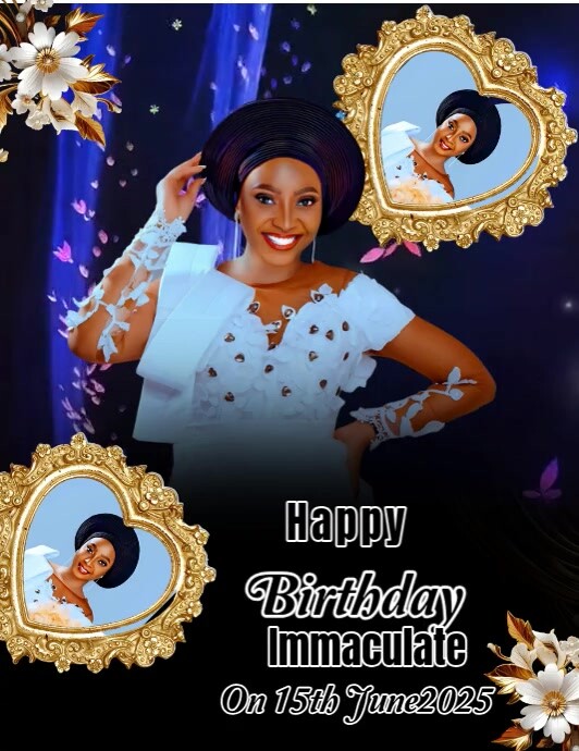 Brown Maximalist Birthday Video Celebration Flyer (us Letter) Template ...