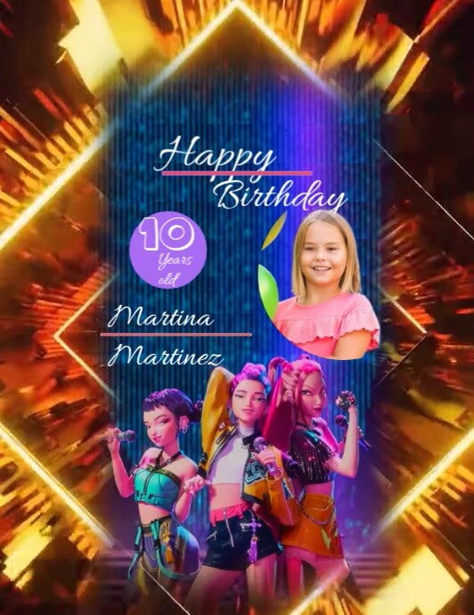 Brown Maximalist Birthday Video Template Flyer (us Letter) | PosterMyWall
