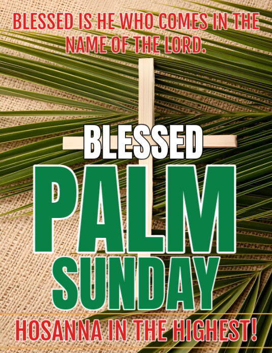 Copy of Brown Maximalist Blessed Palm Sunday Flyer (us Letter ...