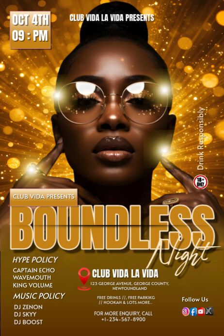 Brown Maximalist Boundless Night Poster Template | PosterMyWall
